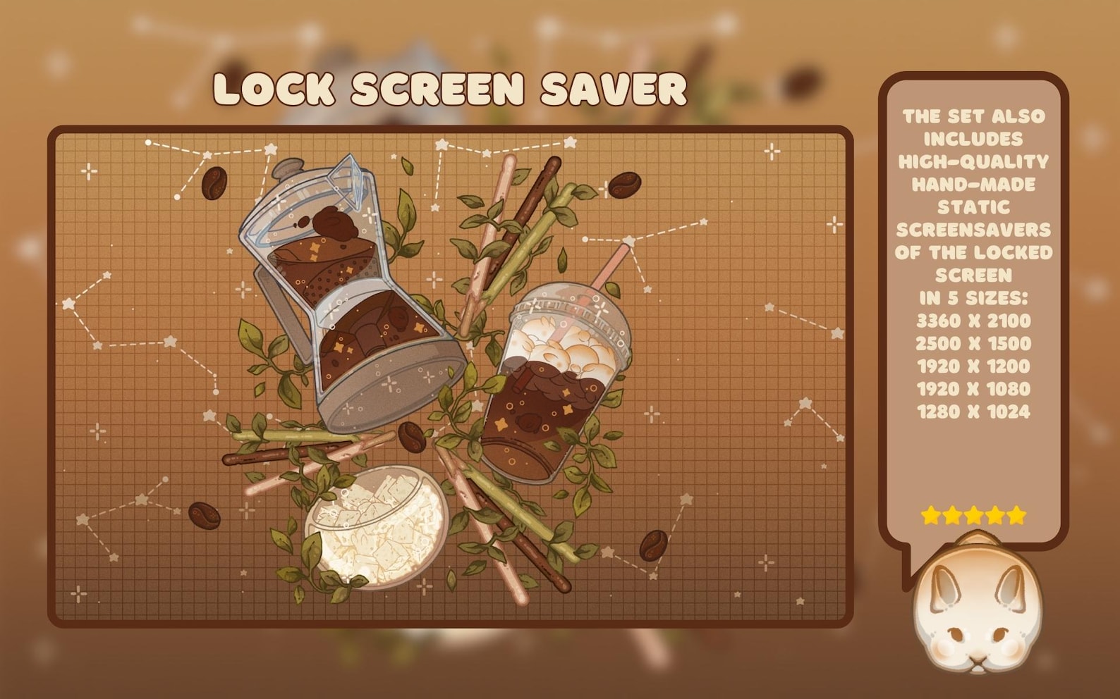 Coffee Desktop Wallpaper Organizer: Animated Icons (digital Download ...