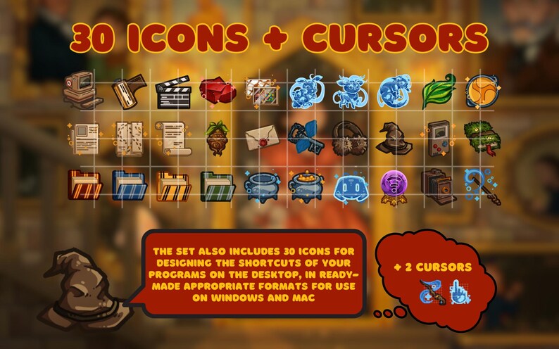 Magic School Desktop Wallpaper Bundle: Animated Screensavers, Icons ...