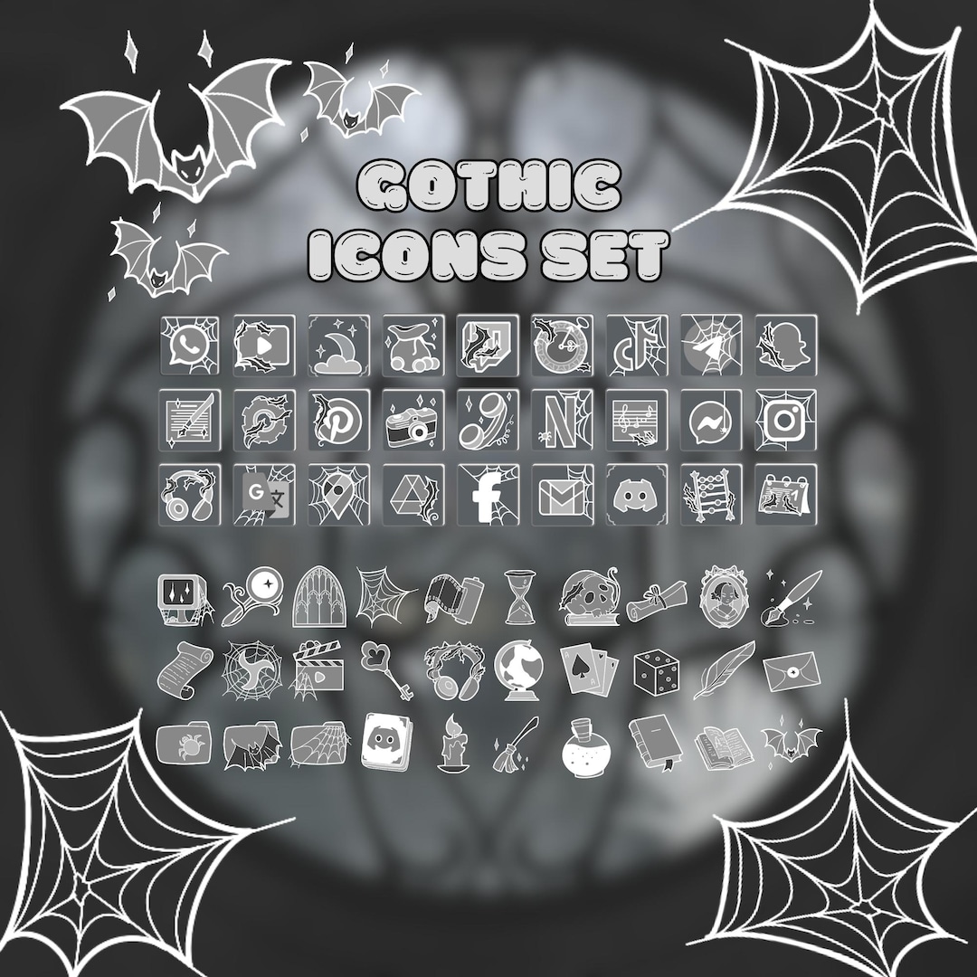 Gothic Icons Pack (ios/android) - Etsy
