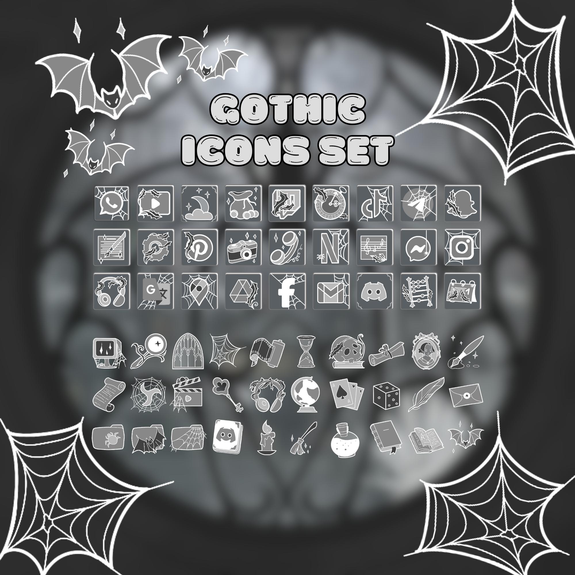 Gothic Icons Pack (ios/android) - Etsy