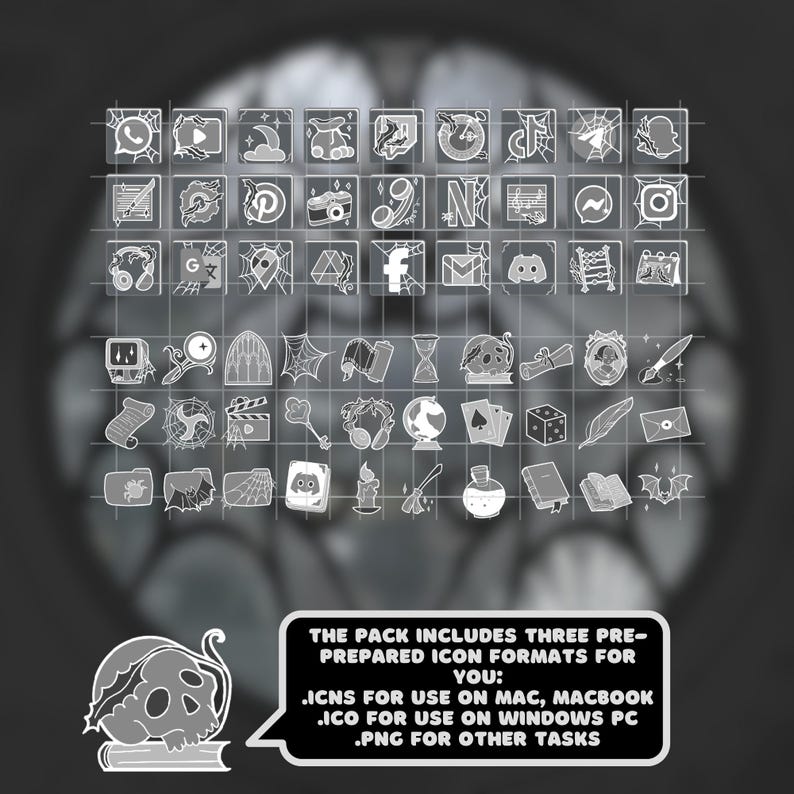 Gothic Icons Pack (ios/android) - Etsy