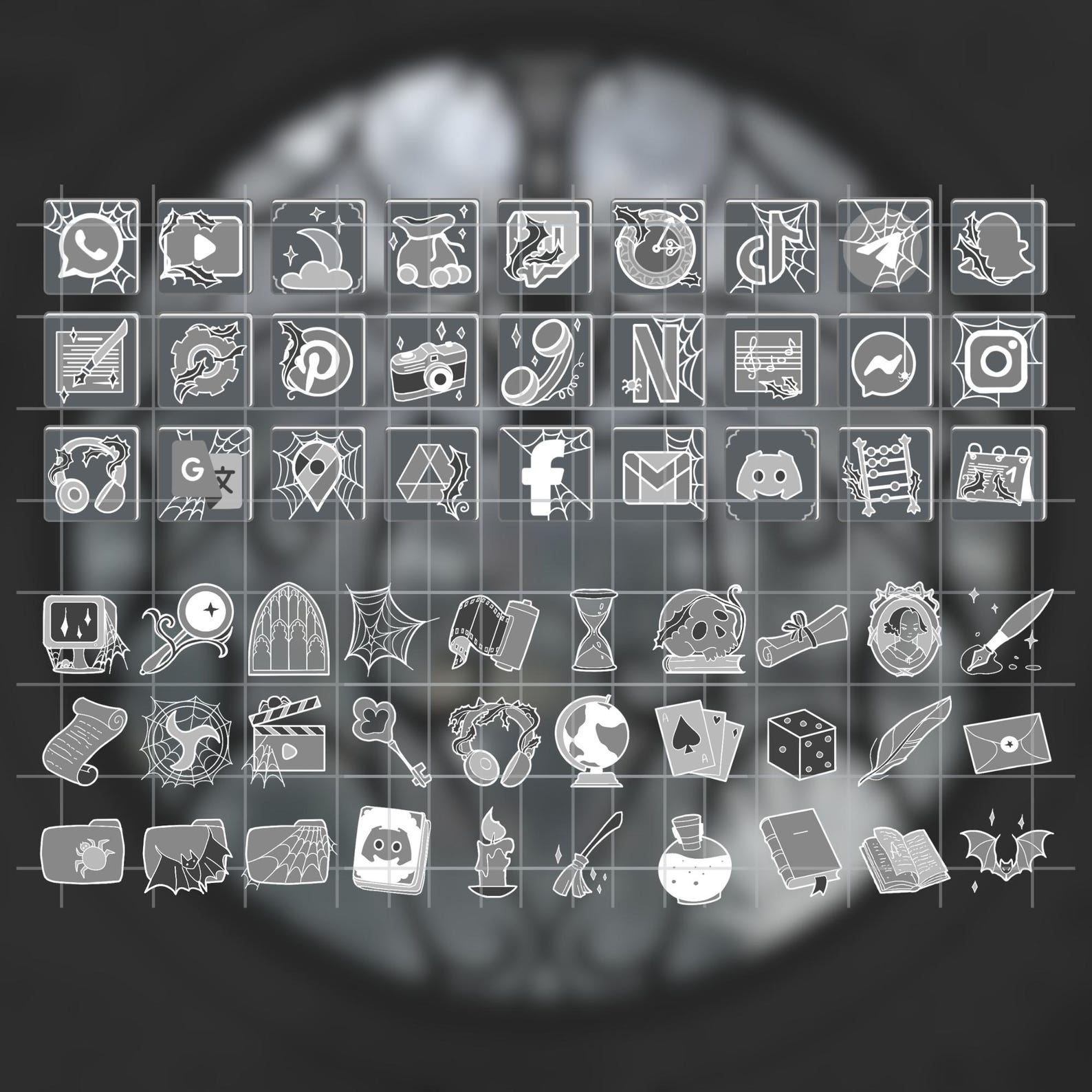 Gothic Icons Pack (ios/android) - Etsy