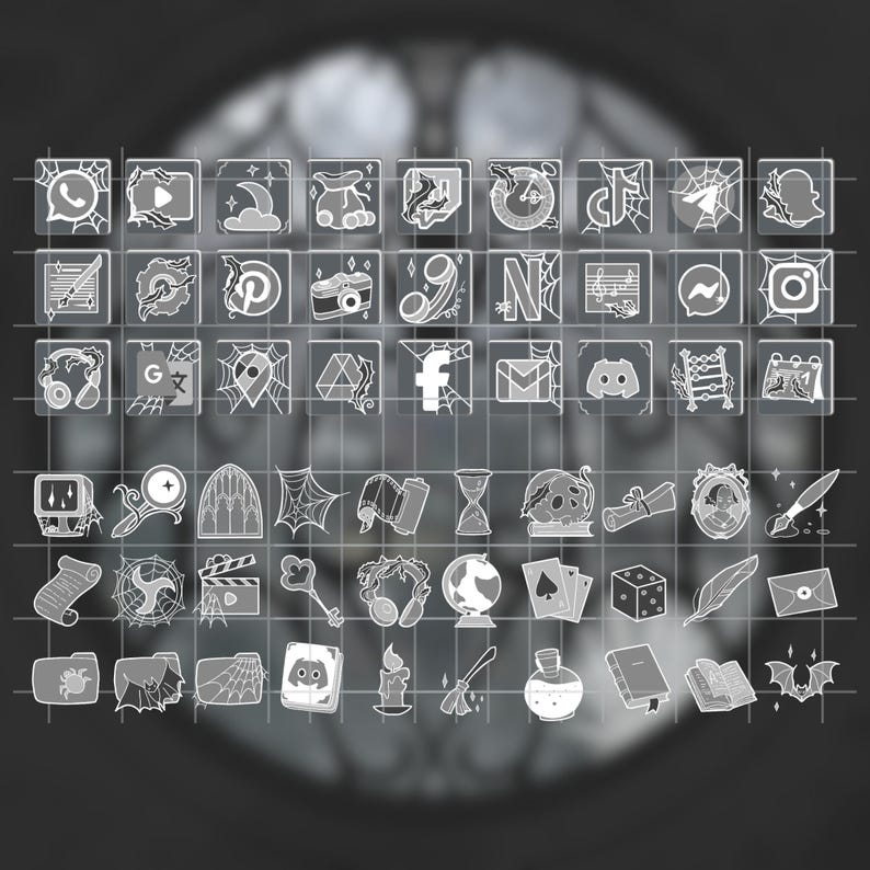 Gothic Icons Pack (ios/android) - Etsy