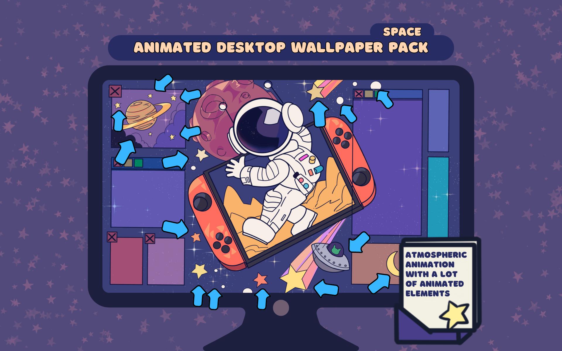 Desktop Organizer Space Wallpaper Cozy PC & Mac Desktop Icons Folder ...