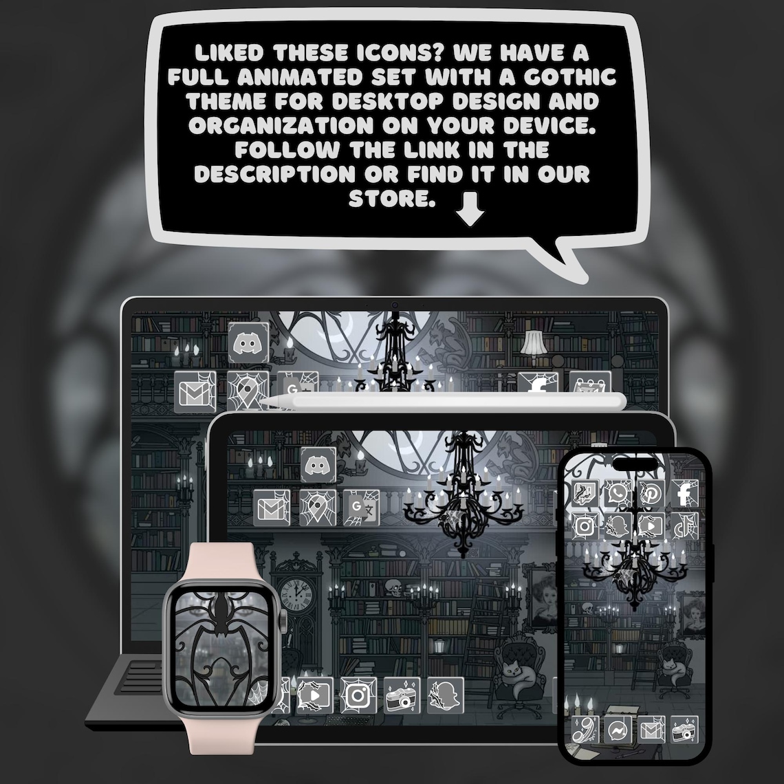 Gothic Icons Pack (ios/android) - Etsy
