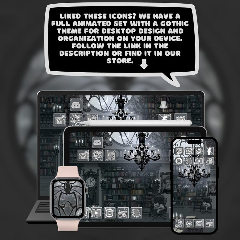 Gothic Icons Pack (ios/android) - Etsy