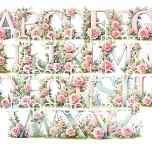 Floral Alphabet Clipart | High Resolution Digital Art | 300 DPI ...