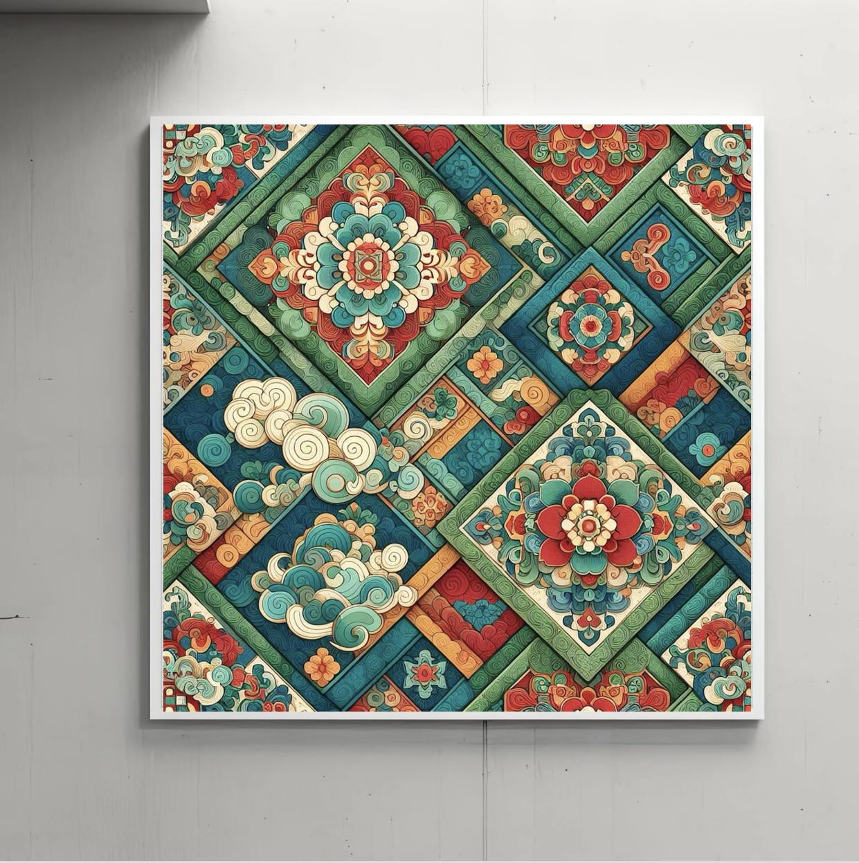 Korean Dancheong Seamless Pattern | Traditional Korean Temple Motif ...