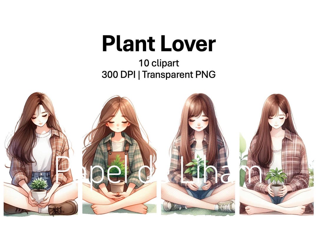 Plant Lover Clipart High Resolution Digital Art 300 DPI Transparent PNG ...