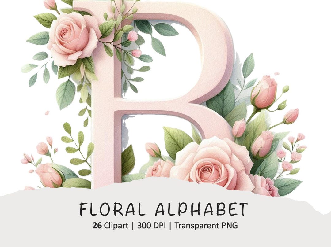 Floral Alphabet Clipart | High Resolution Digital Art | 300 DPI ...