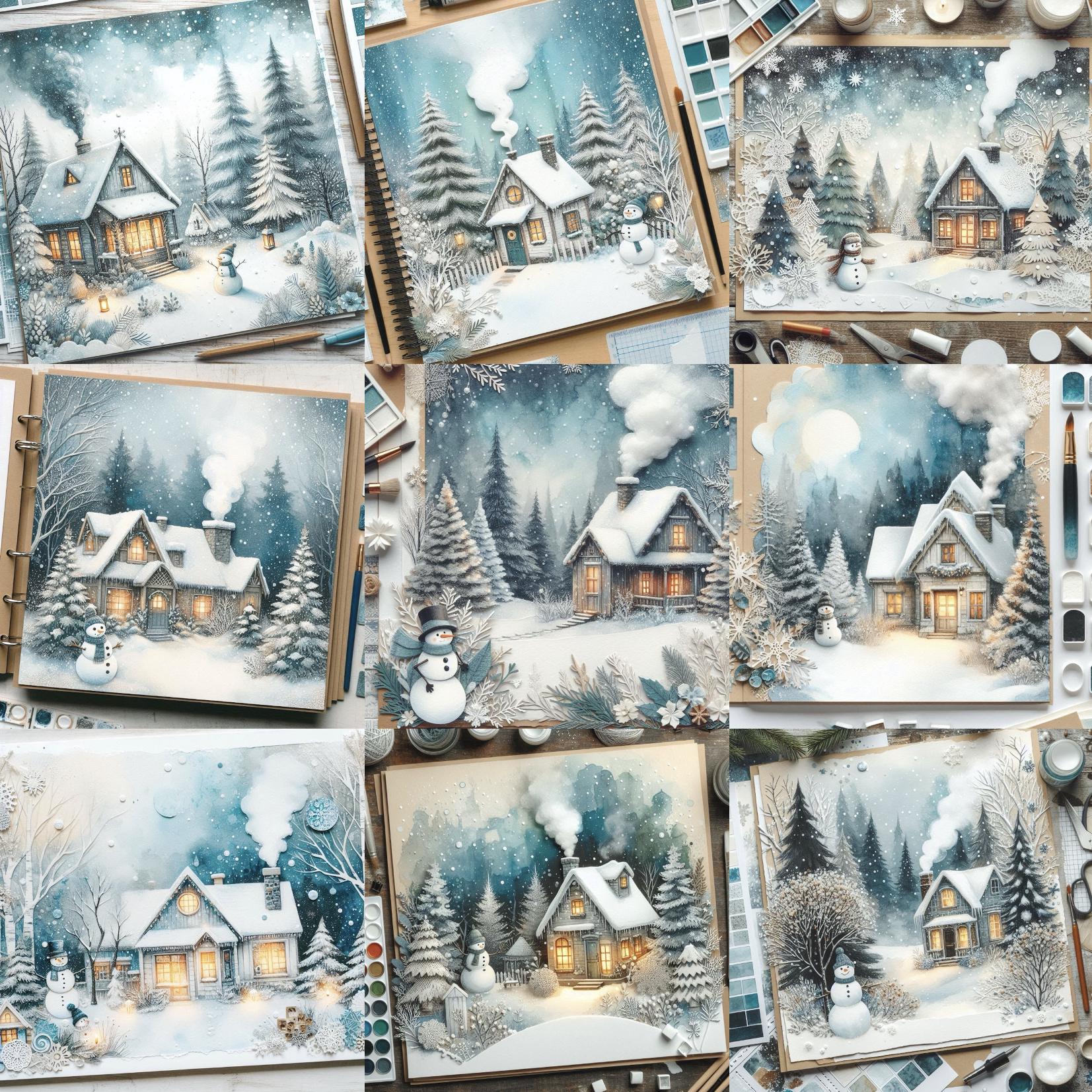Winter Wonderland Digital Paper High Resolution Digital Art 300 DPI JPG ...