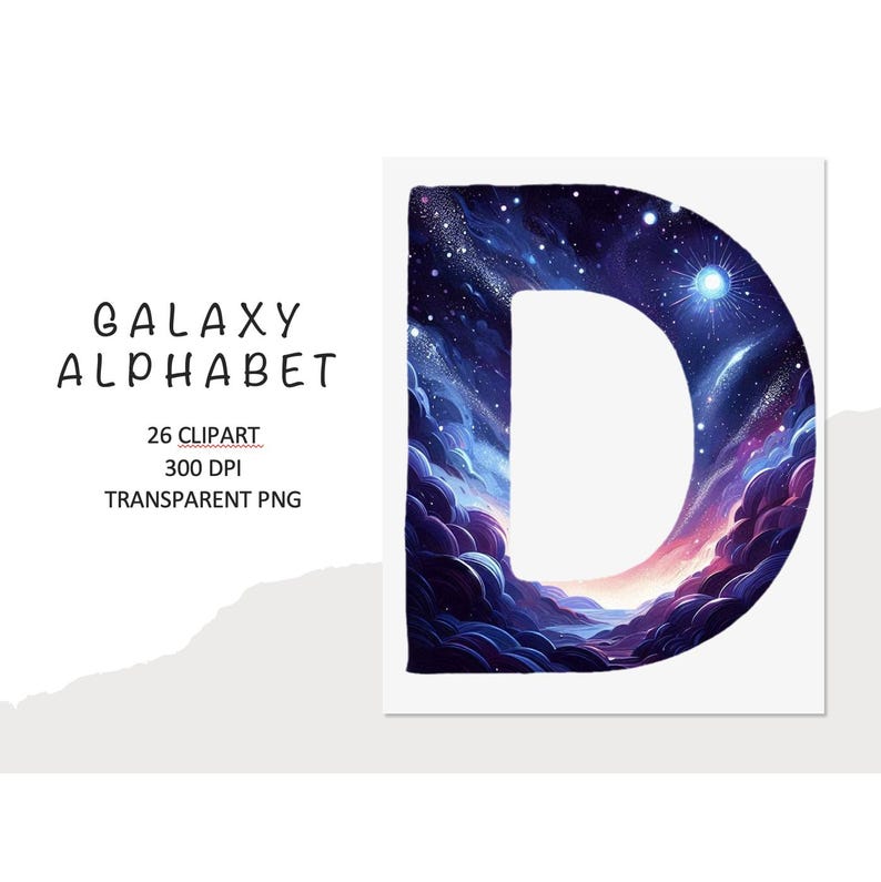 Galaxy Alphabet Clipart | High Resolution Digital Art | 300 DPI ...