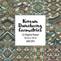 20 Traditional Korean Digital Papers - Hand-drawn Scrapbook, Seamless ...