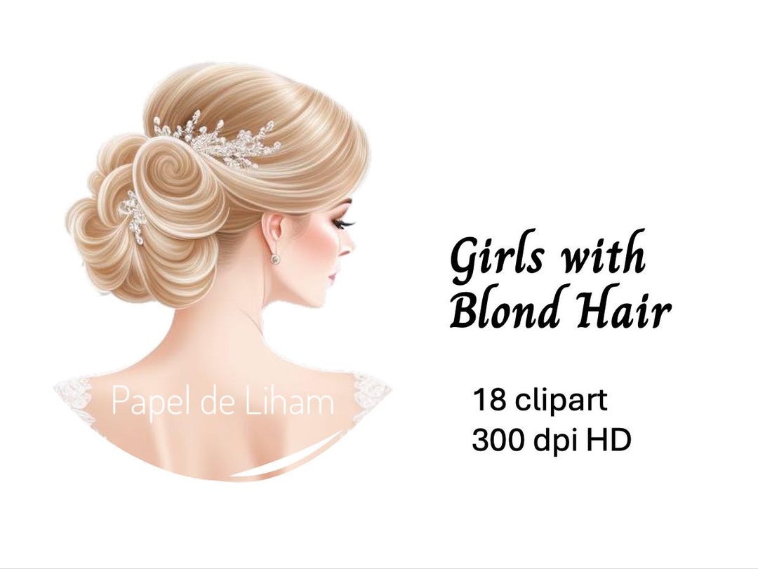 Girls With Blond Hair Clipart High Resolution Digital Art 300 DPI ...