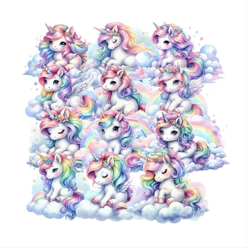 Magical Unicorn Clipart | High Resolution Digital Art | 300 DPI ...