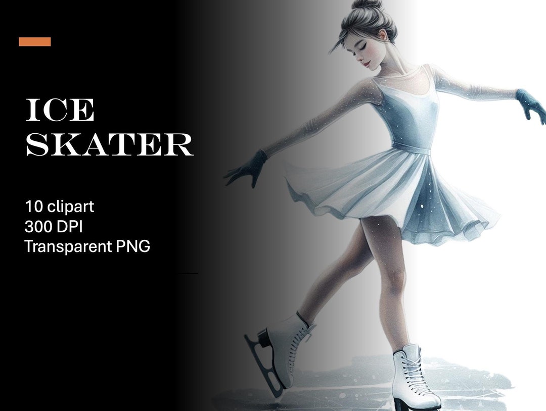 Ice Skater High-resolution Figure Skating Illustrations 300 DPI Digital ...