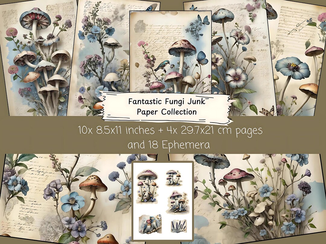 Fantastic Fungi Junk Paper Collection Mushroom Junk Journal Kits Magic ...