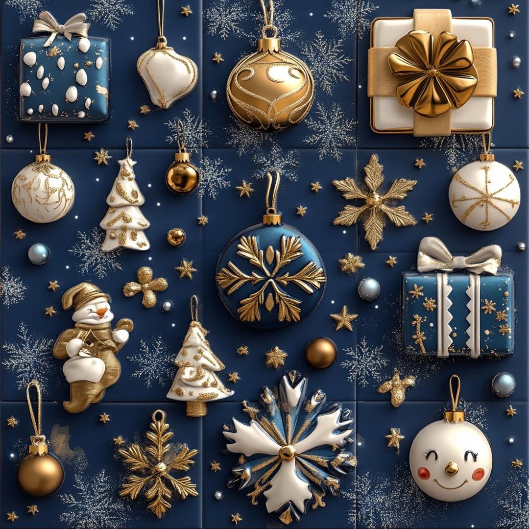 Luxury Blue Christmas Wrapping Paper, Gold Characters - Etsy