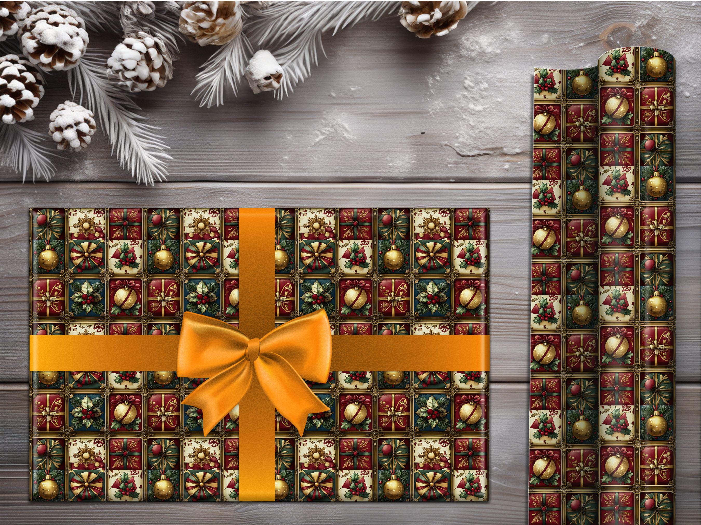 Luxury Victorian Christmas Wrapping Papers Opal Luxe Empire Pattern, 3D ...