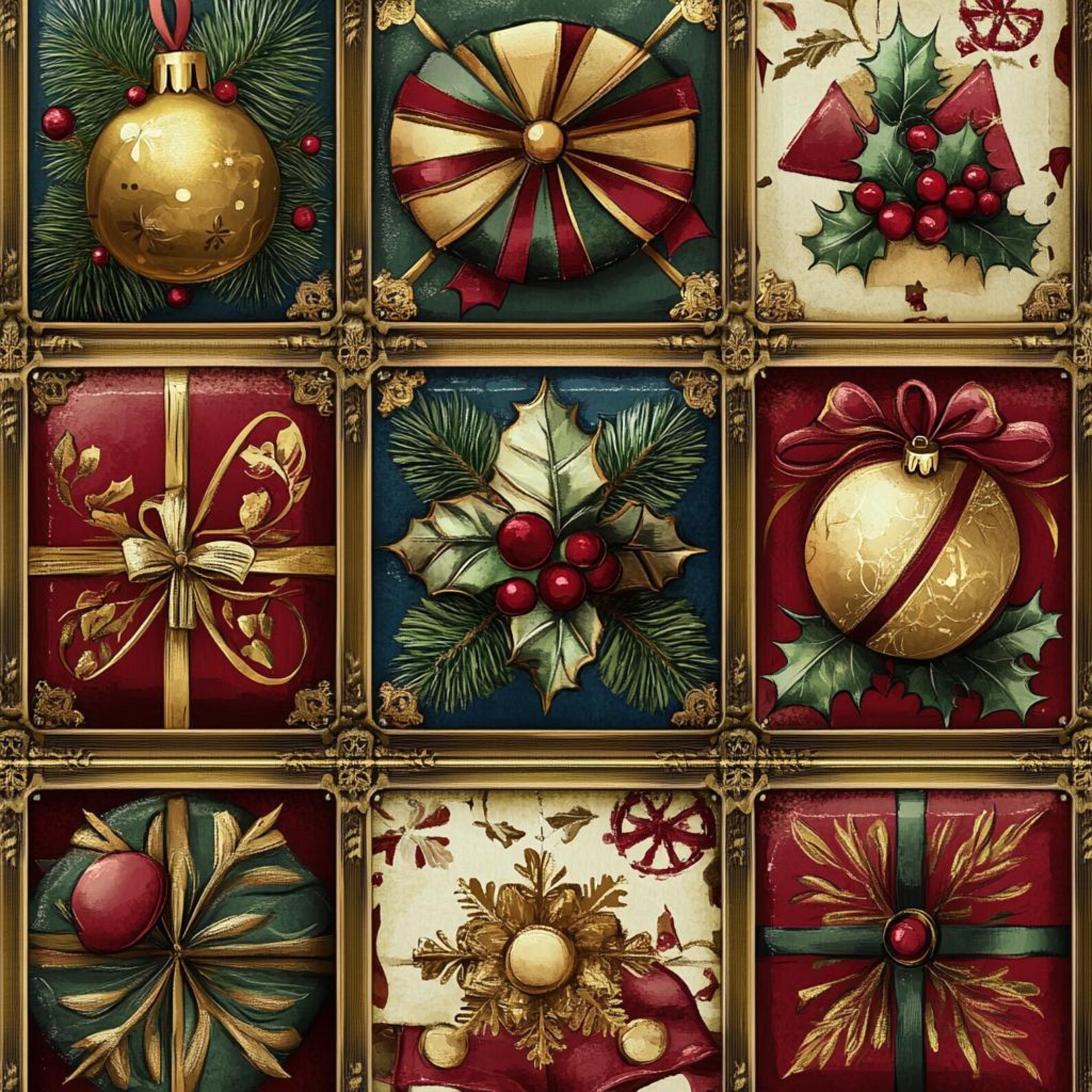 Luxury Victorian Christmas Wrapping Papers Opal Luxe Empire Pattern, 3D ...