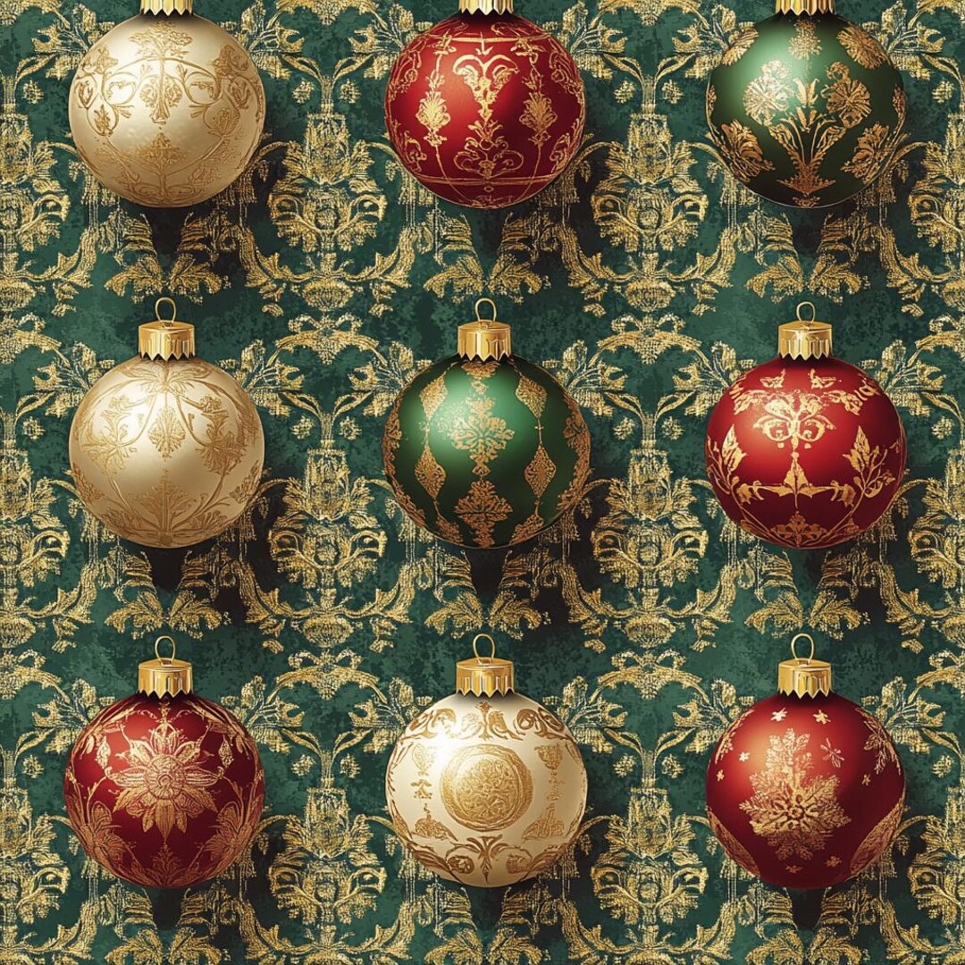 Victorian Christmas Wrapping Paper – Golden Opal Luxe Empire Pattern ...