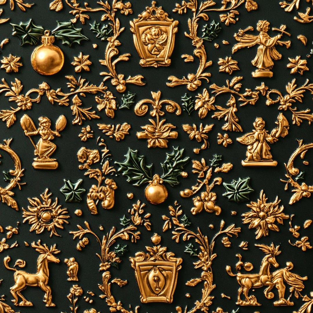 Luxury Victorian Christmas Wrapping Papers Opal Luxe Empire Pattern, 3D ...