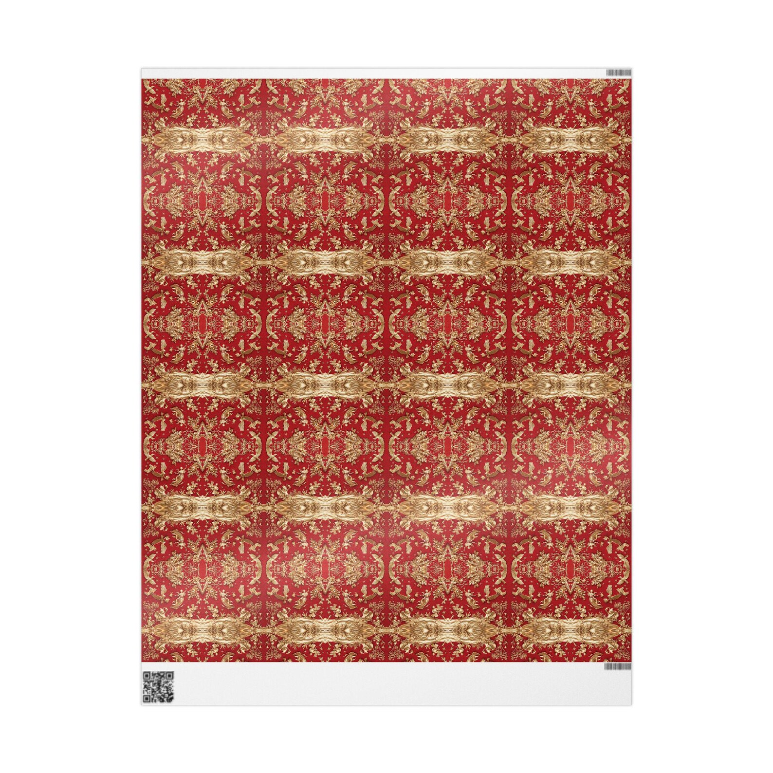 Red and Gold Christmas Wrapping Paper - Modern Characters - Etsy