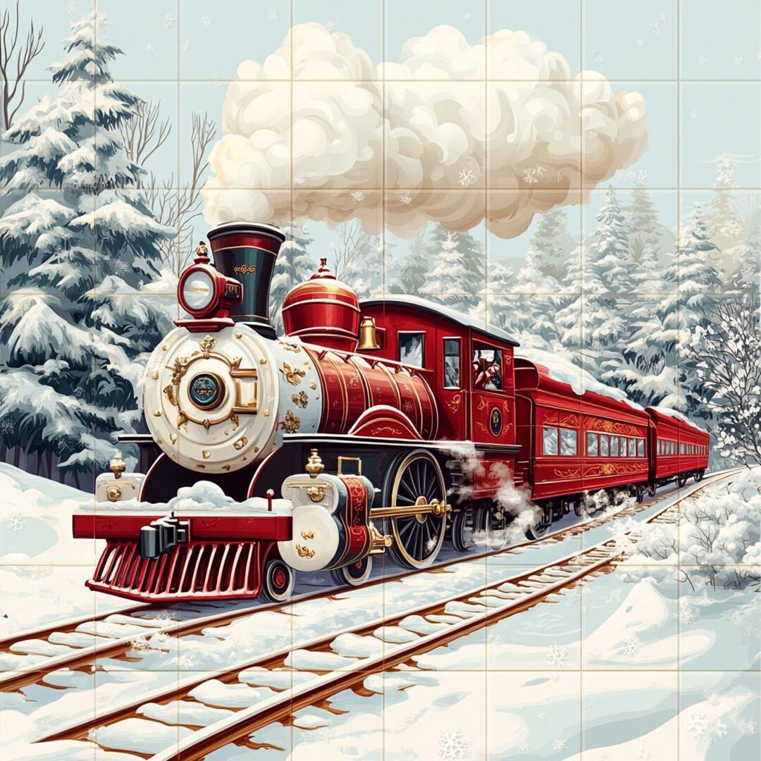 Vintage Christmas Train Gift Wrap, Elegant Holiday Decor - Etsy