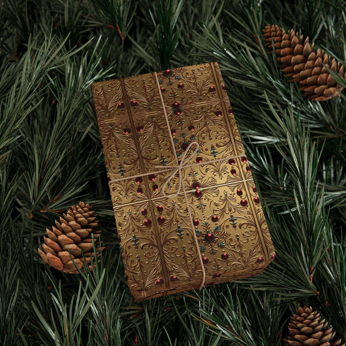 Christmas Wrapping Papers Opal Luxe Empire Print Paper, Holiday Gift ...
