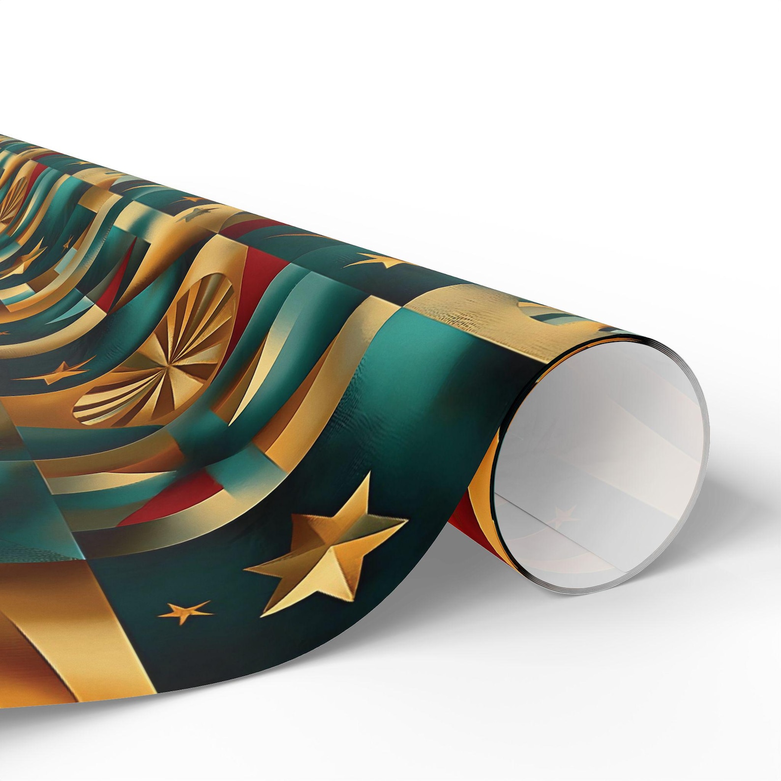 Golden Cubism Christmas Gift Wrap, Luxe Empire Pattern - Etsy