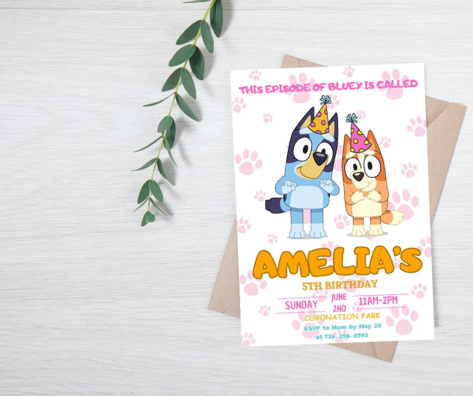 Bluey & Bingo Birthday Invitation | Editable Digital Template | Instant ...