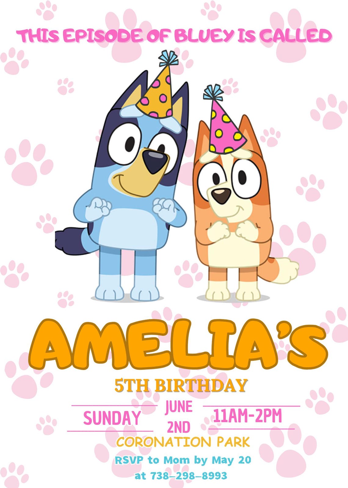 Bluey & Bingo Birthday Invitation | Editable Digital Template | Instant ...
