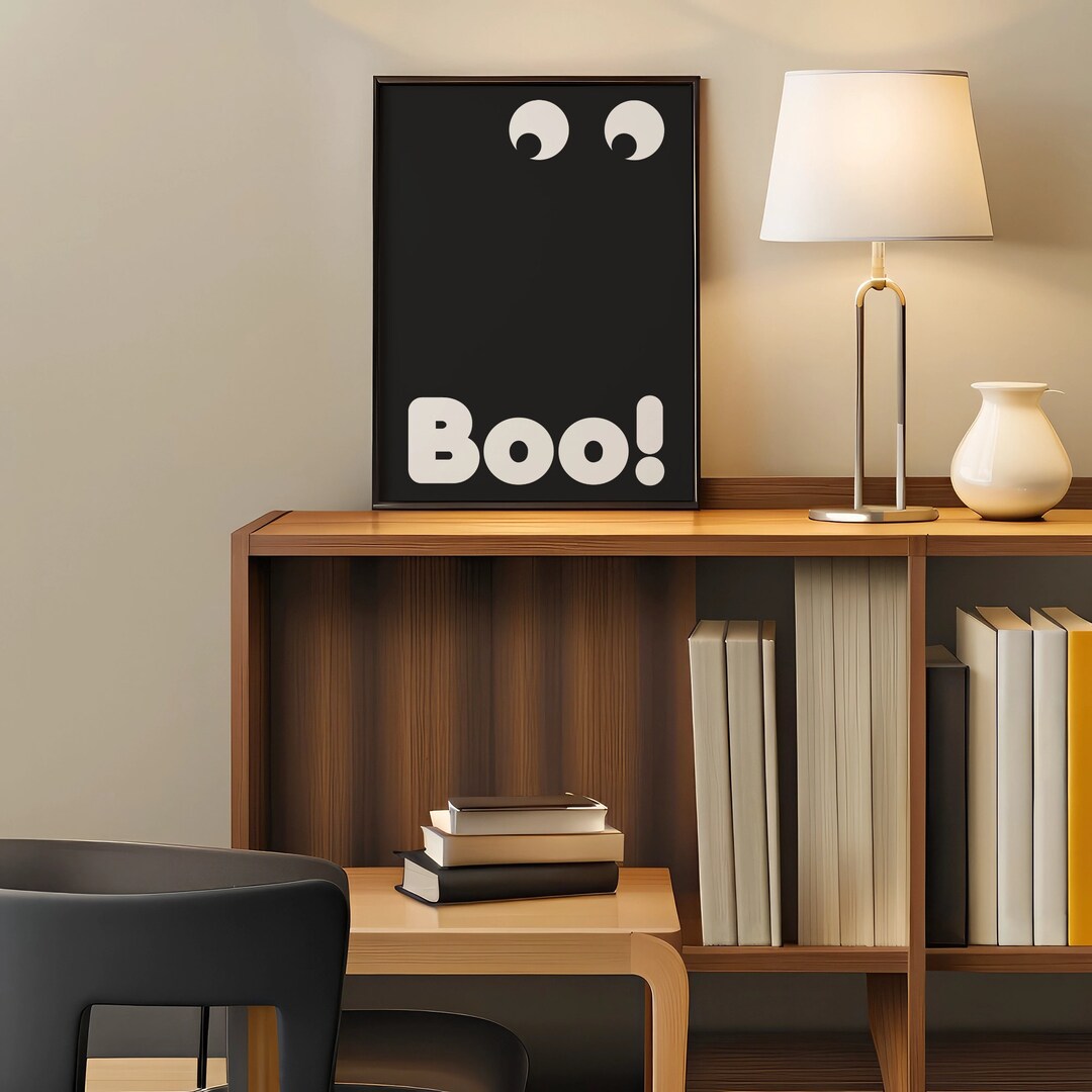 Minimalist Halloween 'boo' Printable Spooky Wall Art Halloween Home ...