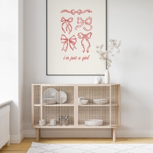 Pink Bow Wall Art Printable | Coquette & Balletcore Decor | Pastel ...