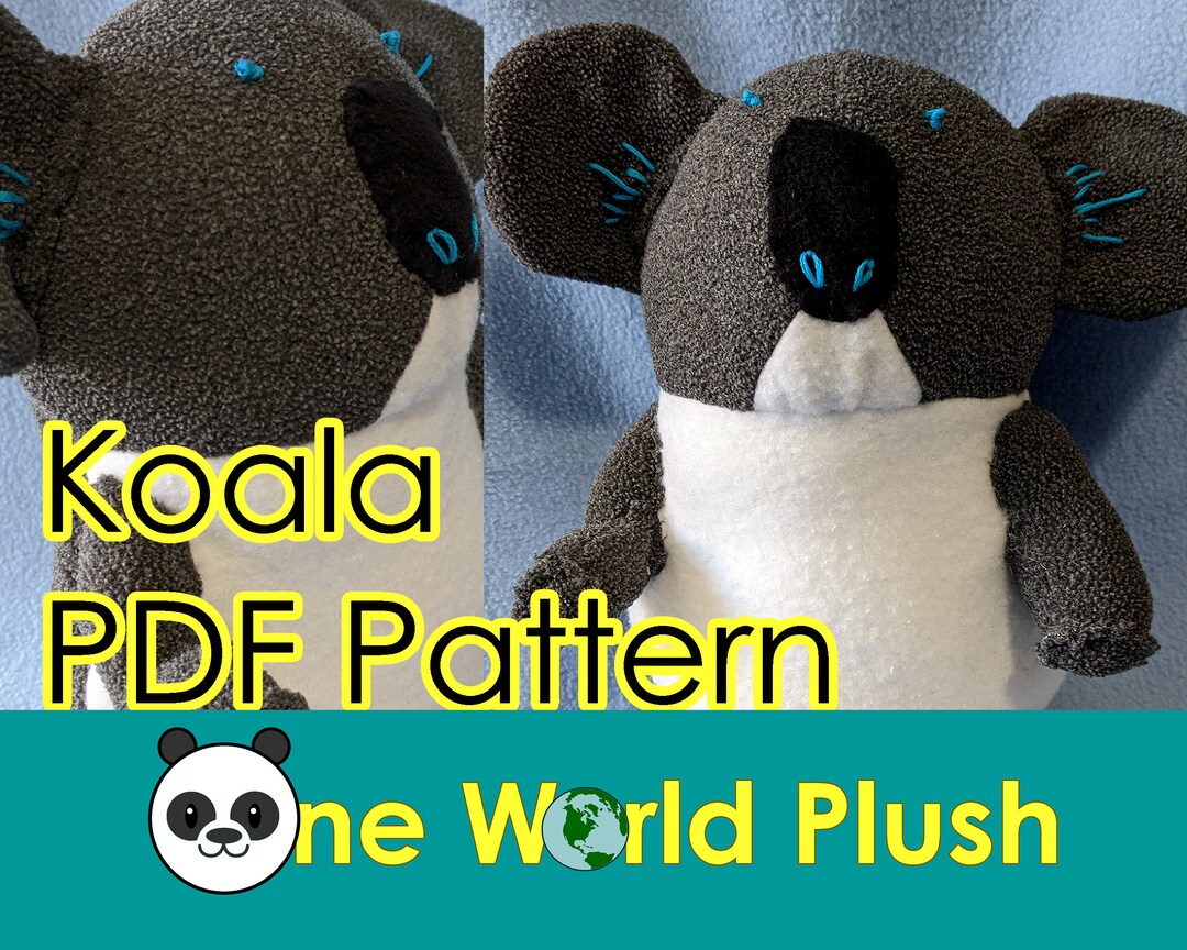 PDF Sewing Pattern Stuffed Plush KOALA Endangered Animal Species Bear ...