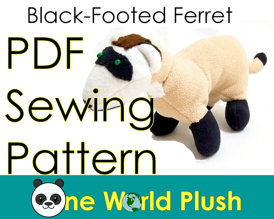 Black-footed Ferret PDF Sewing Pattern Printable Download Stuffed ...