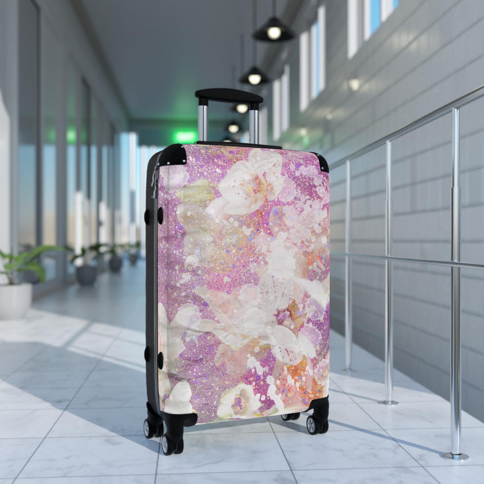 Carry on Luggage, Matching Luggage, Rolling Luggage, Pink Orchids, Floral Luggage, Carry-on ...