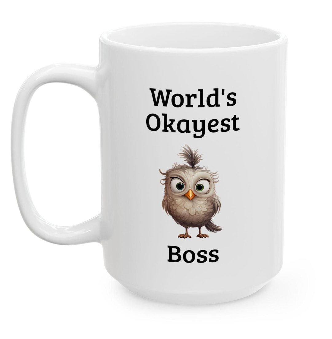 Funny White Elephant Gift, Funny Exchange Gift, World's Okayest Boss ...