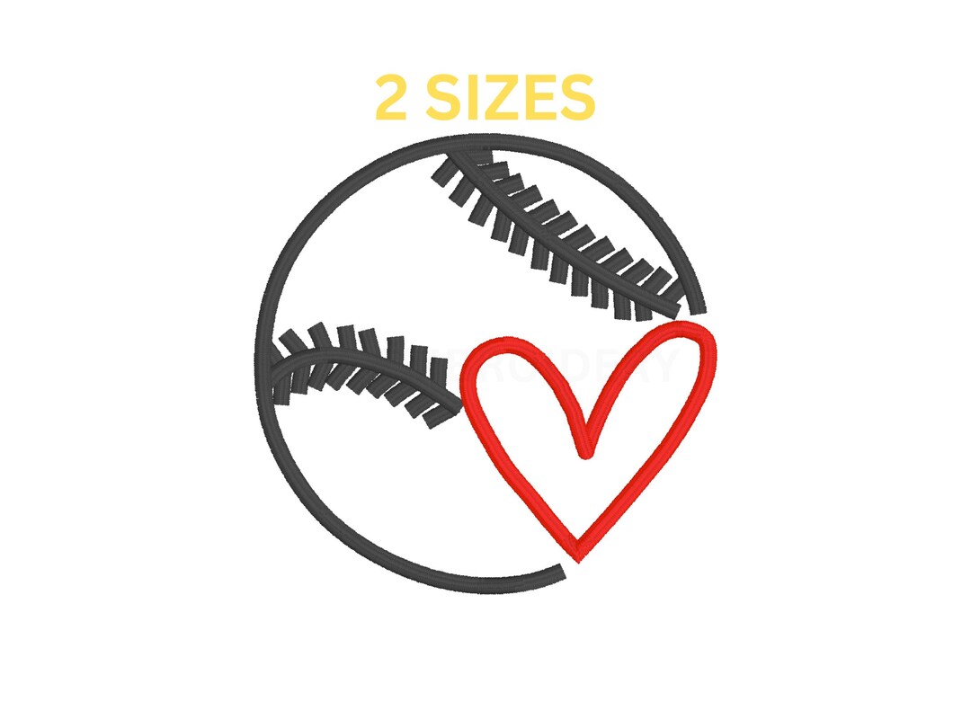 Baseball Outline Machine Embroidery Design, Baseball Love Embroidery ...