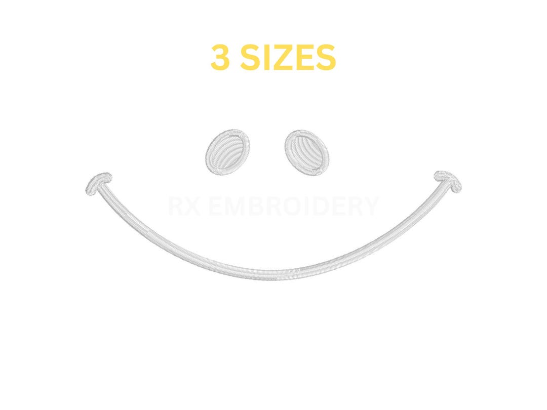 Smiley Face Embroidery Design for Sweatshirt, Crewneck, Hoodie ...