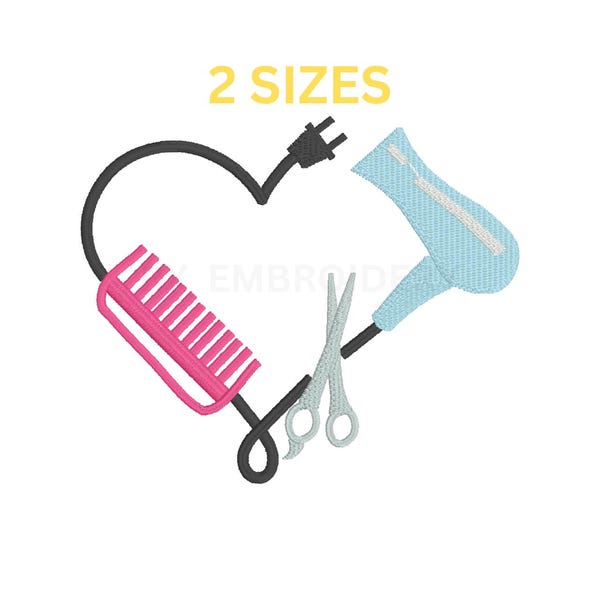 Hair Stylist Embroidery Design - Etsy