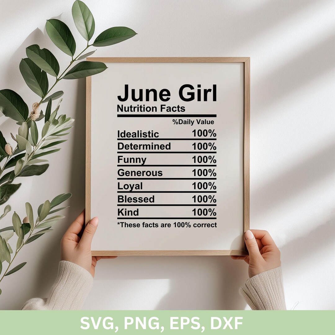 June Girl, Nutrition Facts Svg, June Girl Svg, Queens Are Born in June ...