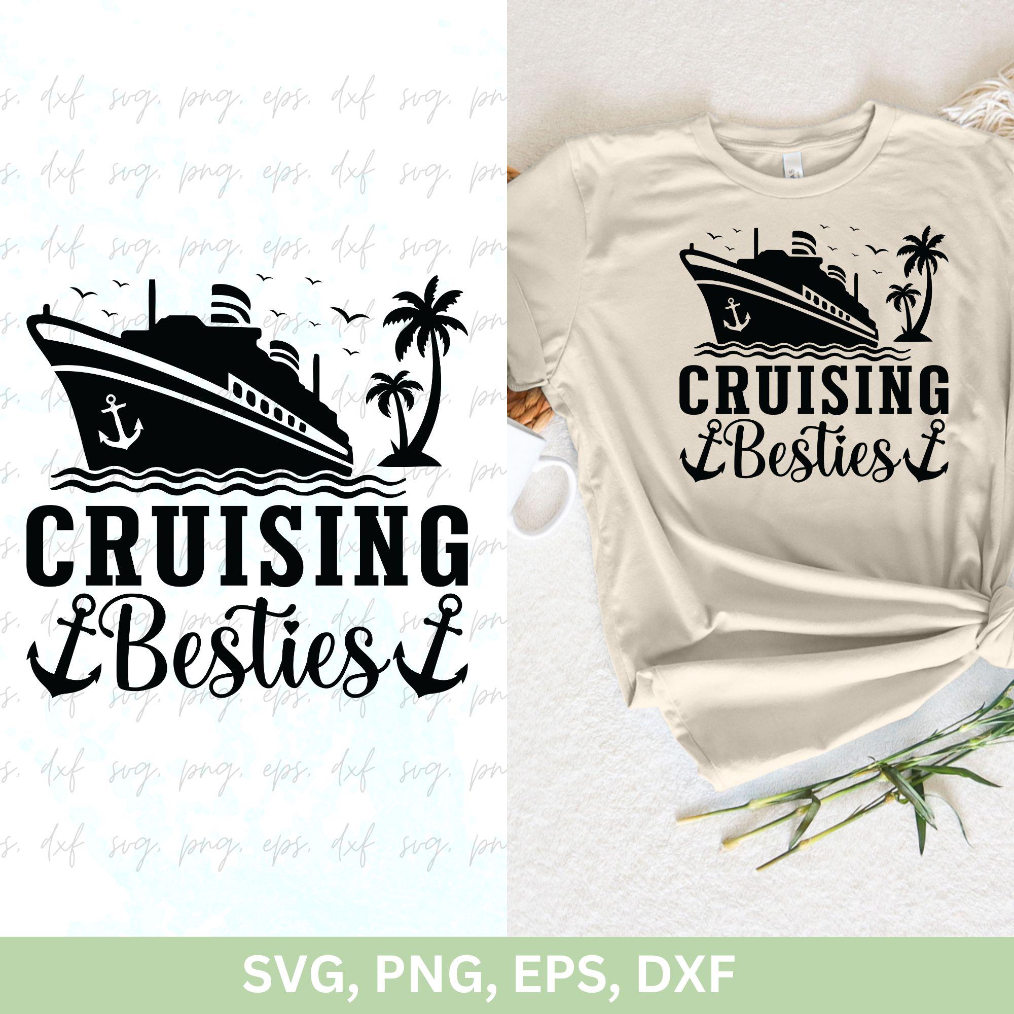 Cruising Besties SVG, PNG, DXF | Cruise Ship Silhouette Svg, Png | Best ...