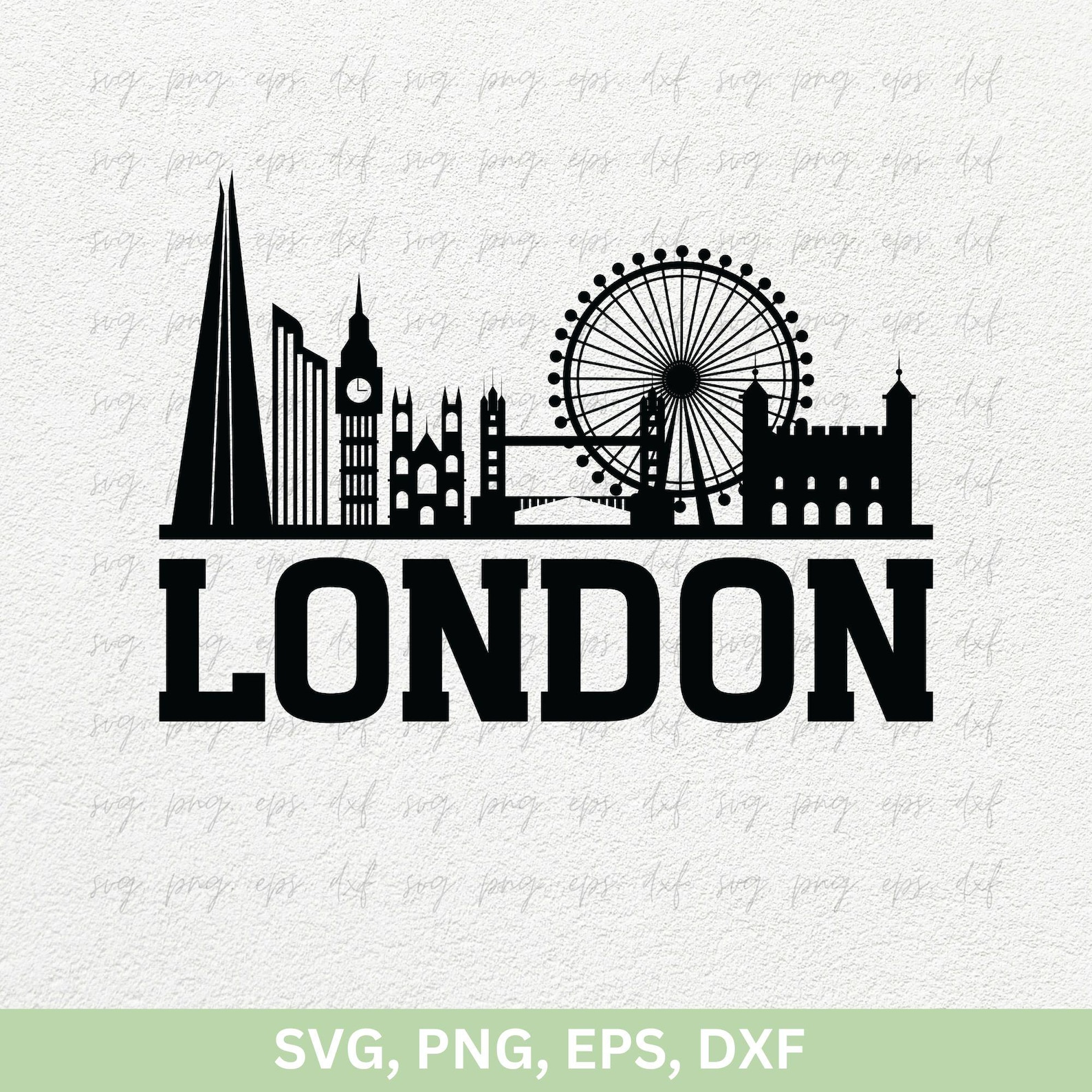 London SVG, PNG, DXF | London City Skyline Clipart Svg, Png ...