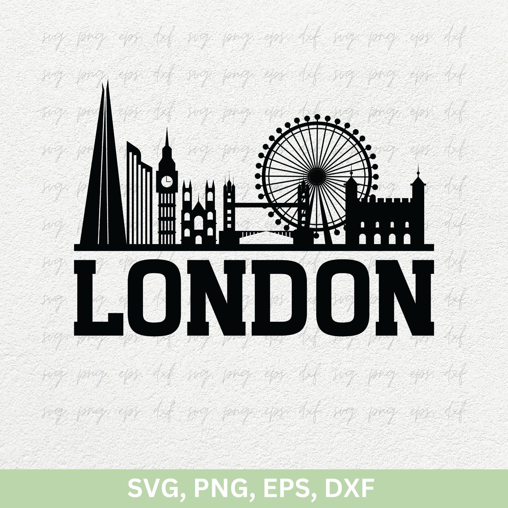 London SVG, PNG, DXF | London City Skyline Clipart Svg, Png ...