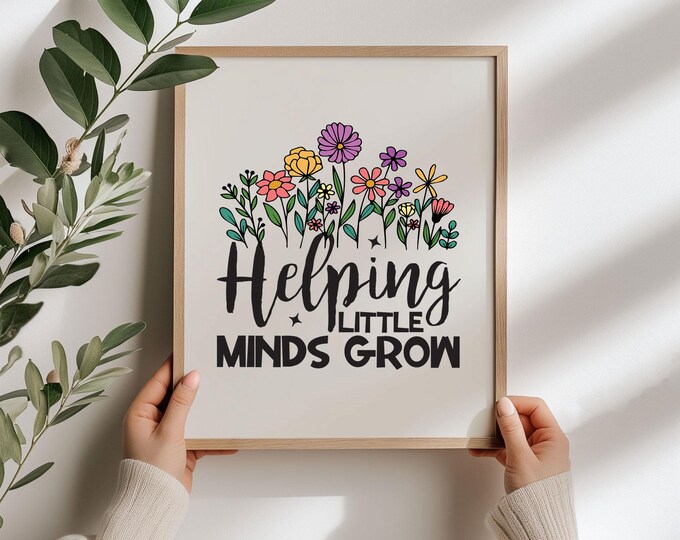 Helping Little Minds Grow SVG, Teacher Gift, Wildflowers (digital Files ...