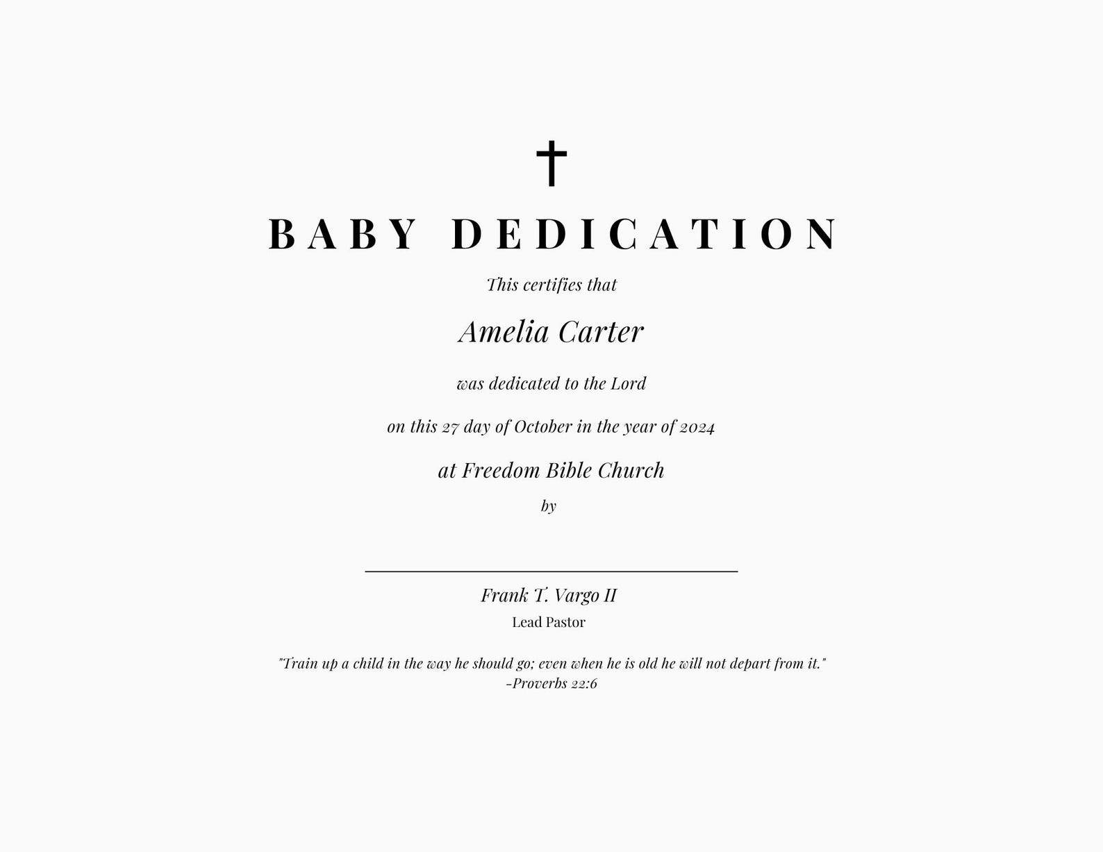Editable Baby Dedication Certificate Template | Christian Church Baby ...