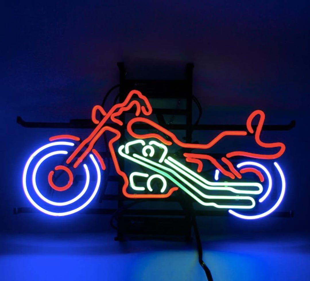 Neon Motorcycle Sign - Etsy