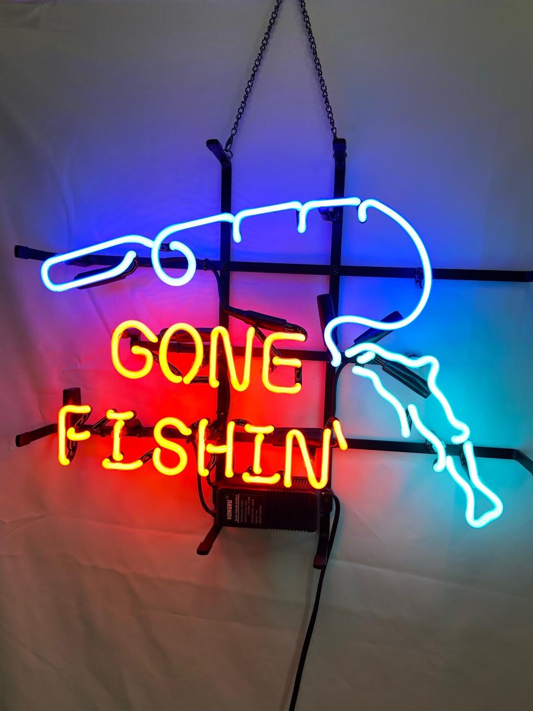 Neon Gone Fishing Sign - Etsy