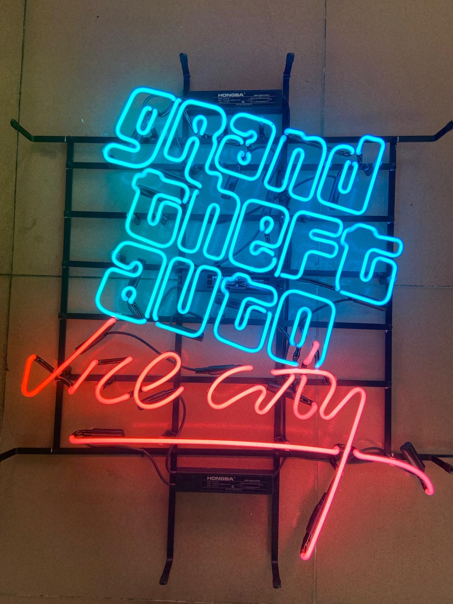 Neon GTA SIGN GLASS Custom Vice City - Etsy